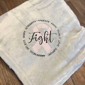 Embroidered Soft Cancer Blanket, Breast Cancer Blanket, Cancer Gift ...