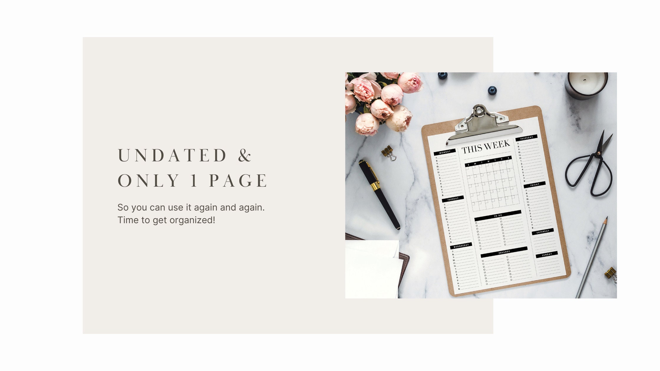 Weekly Planner Printable | Month at a Glance | to Do + Errands List ...