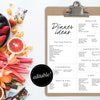 Printable Weekly Menu - Etsy