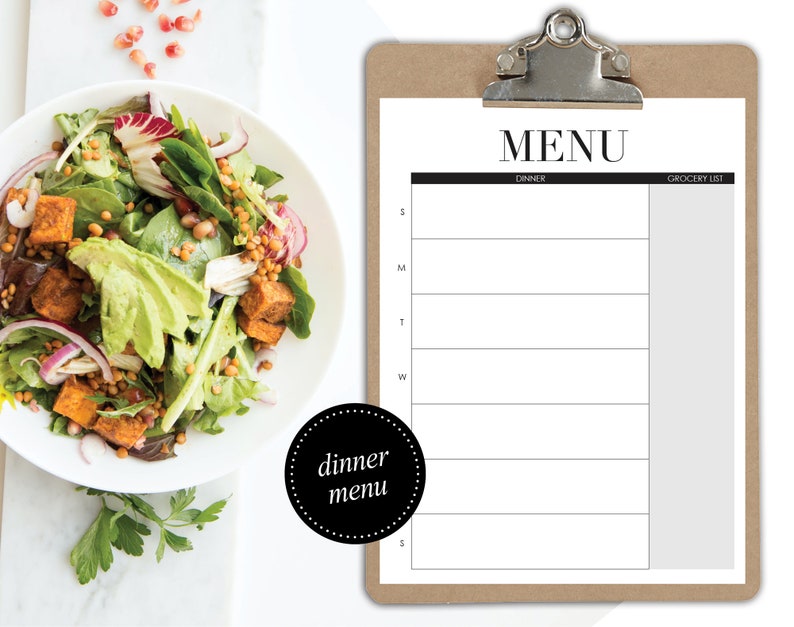 Editable Menus / Meal Planner / Breakfast Lunch Dinner - Etsy