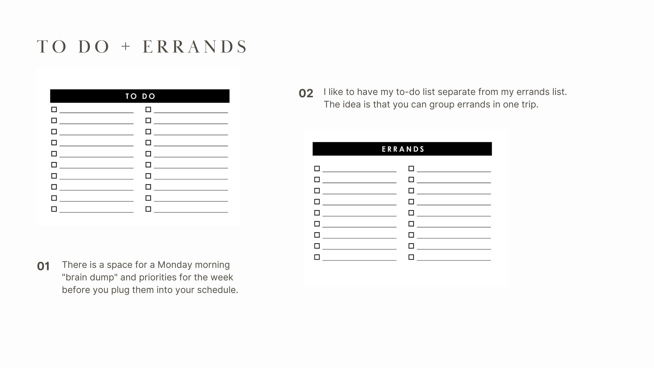 Weekly Planner Printable | Month at a Glance | to Do + Errands List ...