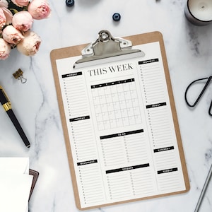 Weekly Planner Printable | Month at a Glance | to Do + Errands List ...
