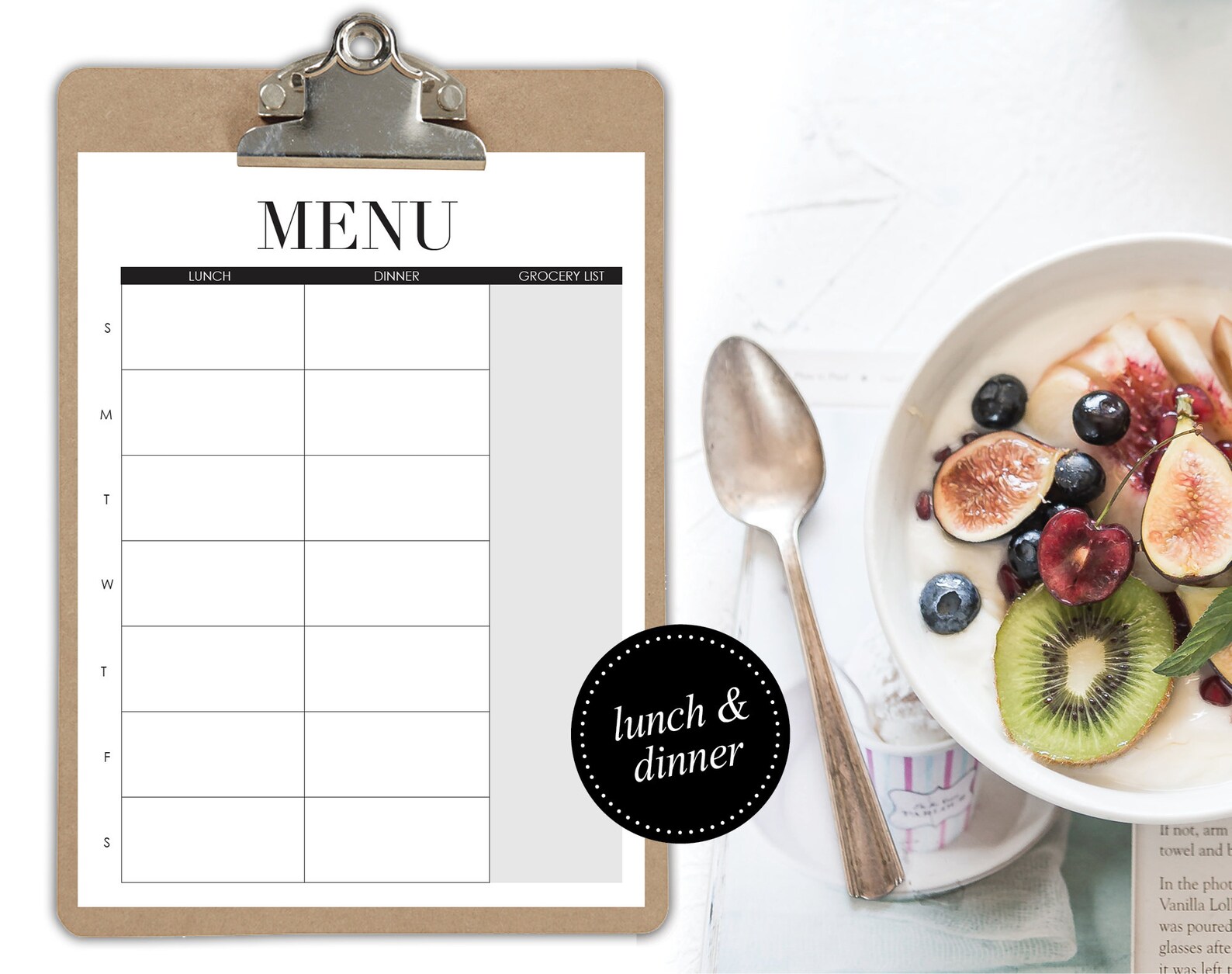 Editable Menus / Meal Planner / Breakfast Lunch Dinner - Etsy