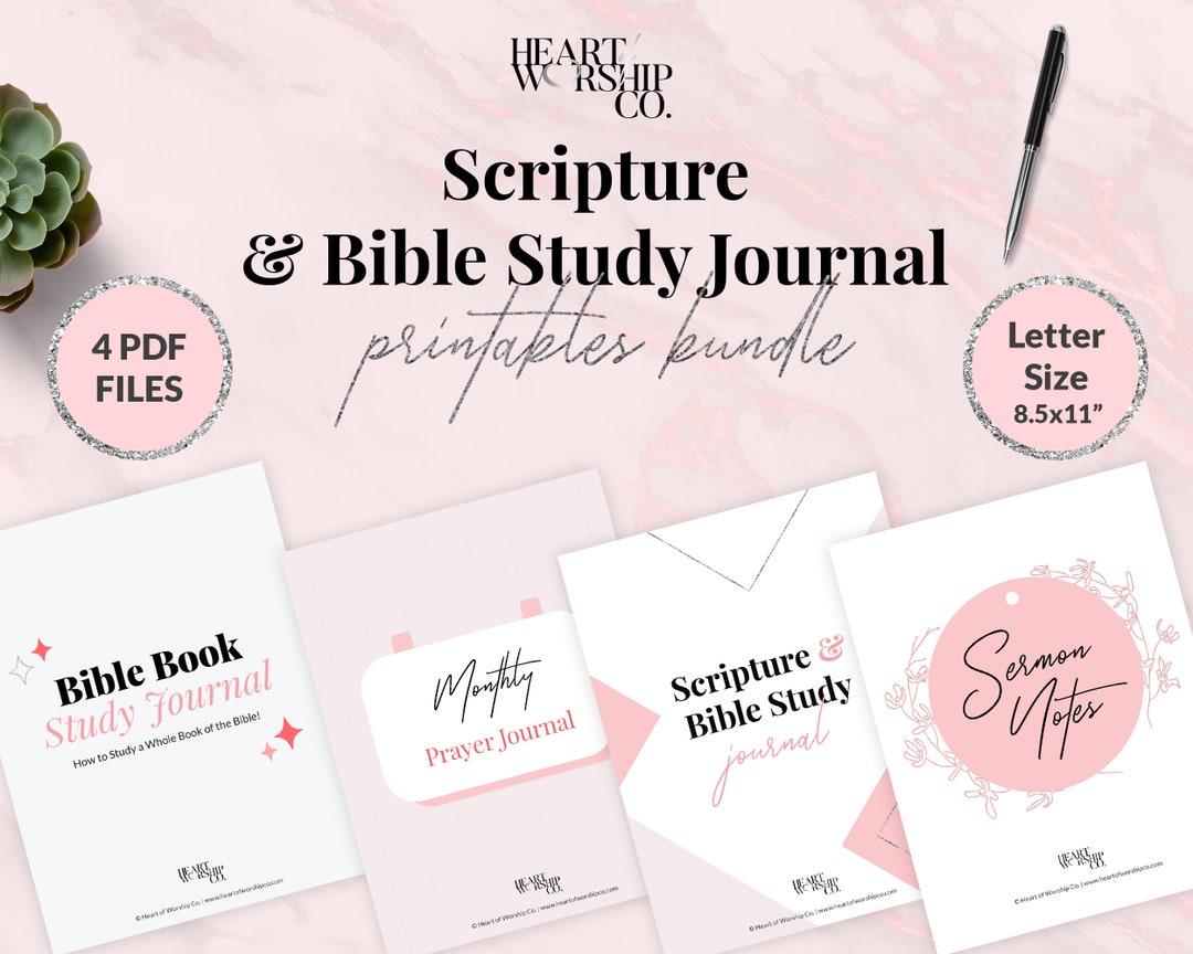 Bundle Bible Study & Prayer Journal, Printable, Bible Study Journal ...