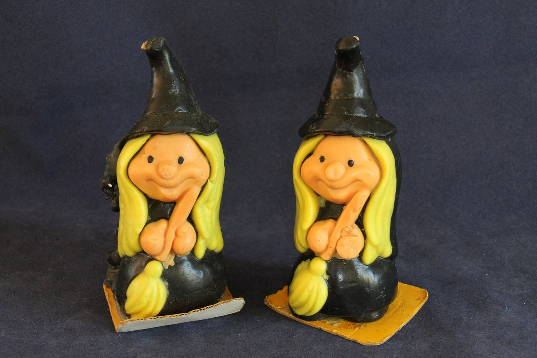 2 Vintage Suni Halloween Witch Candles - Etsy Ireland