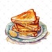 Grilled Cheese Sandwich Clipart Bundle 10 High Quality Watercolor Jpgs ...