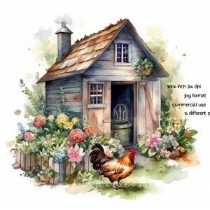 Hen House Chicken Coop Clipart Bundle 10 High Quality - Etsy