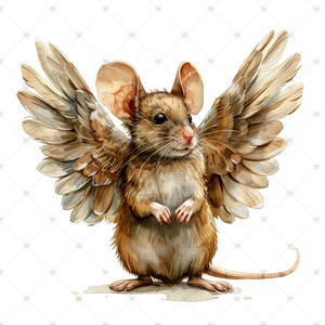 Little Mouse With Angel Wings Clipart Bundle- 10 High Quality ...