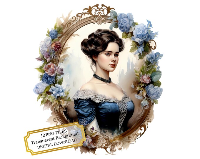 Lady Portrait in Line Art Style, Ready to Print, Digital Image for ...