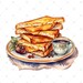 Grilled Cheese Sandwich Clipart Bundle 10 High Quality Watercolor Jpgs ...