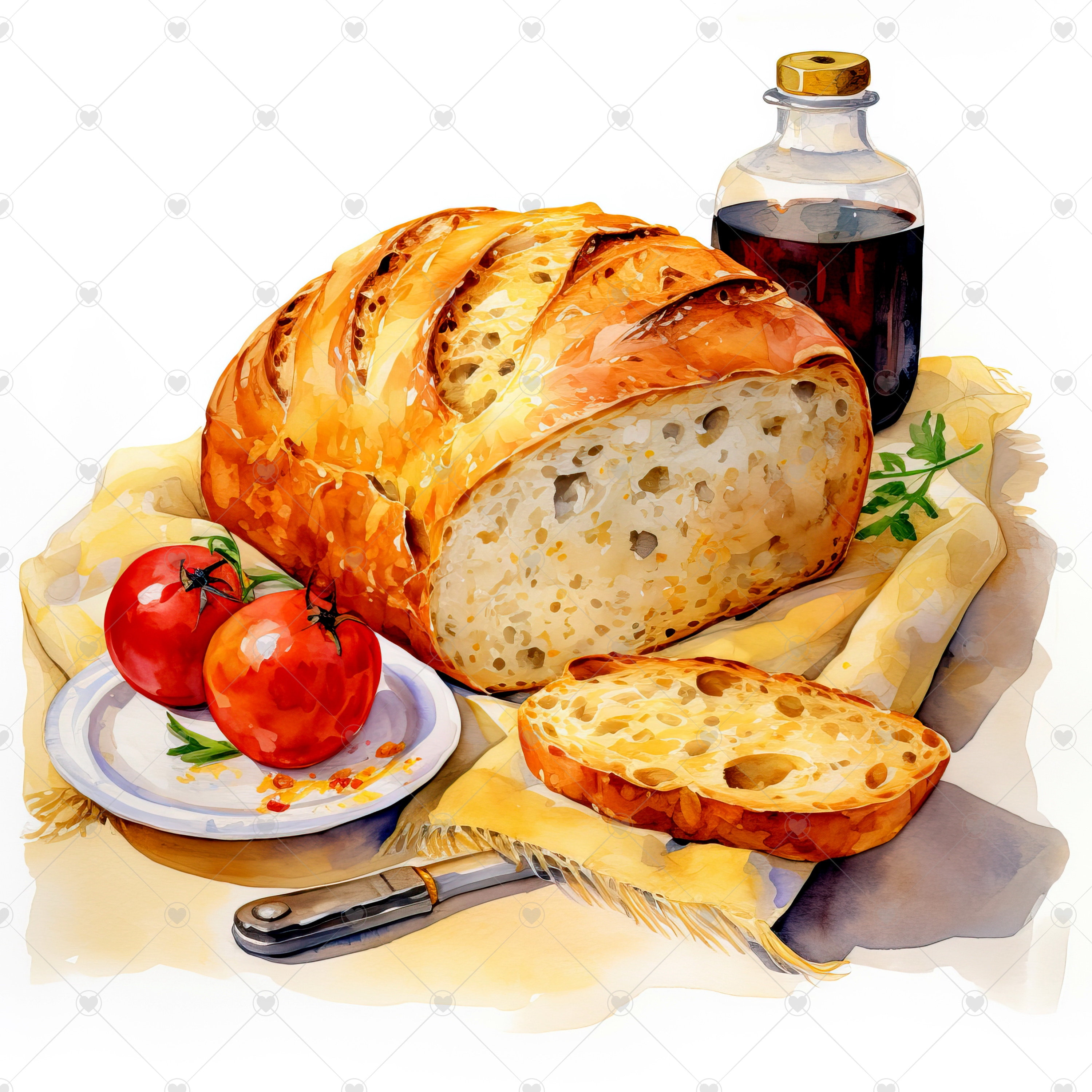 Homemade Italian Bread Clipart Bundle 10 High Quality - Etsy