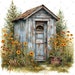 Rustic Outhouse With Flowers Clipart Bundle 10 High Quality Watercolor ...