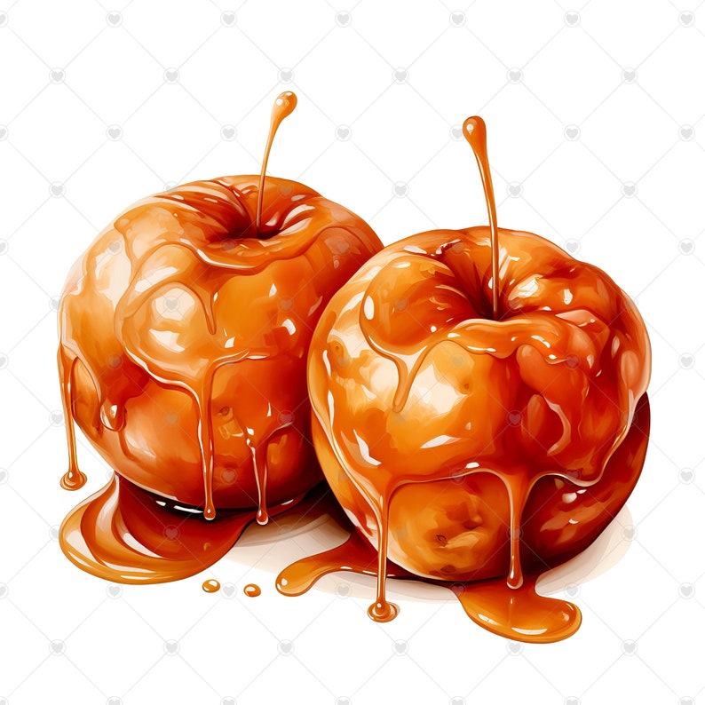Caramel Apples Clipart Bundle 10 High Quality Watercolor - Etsy