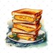 Grilled Cheese Sandwich Clipart Bundle 10 High Quality Watercolor Jpgs ...
