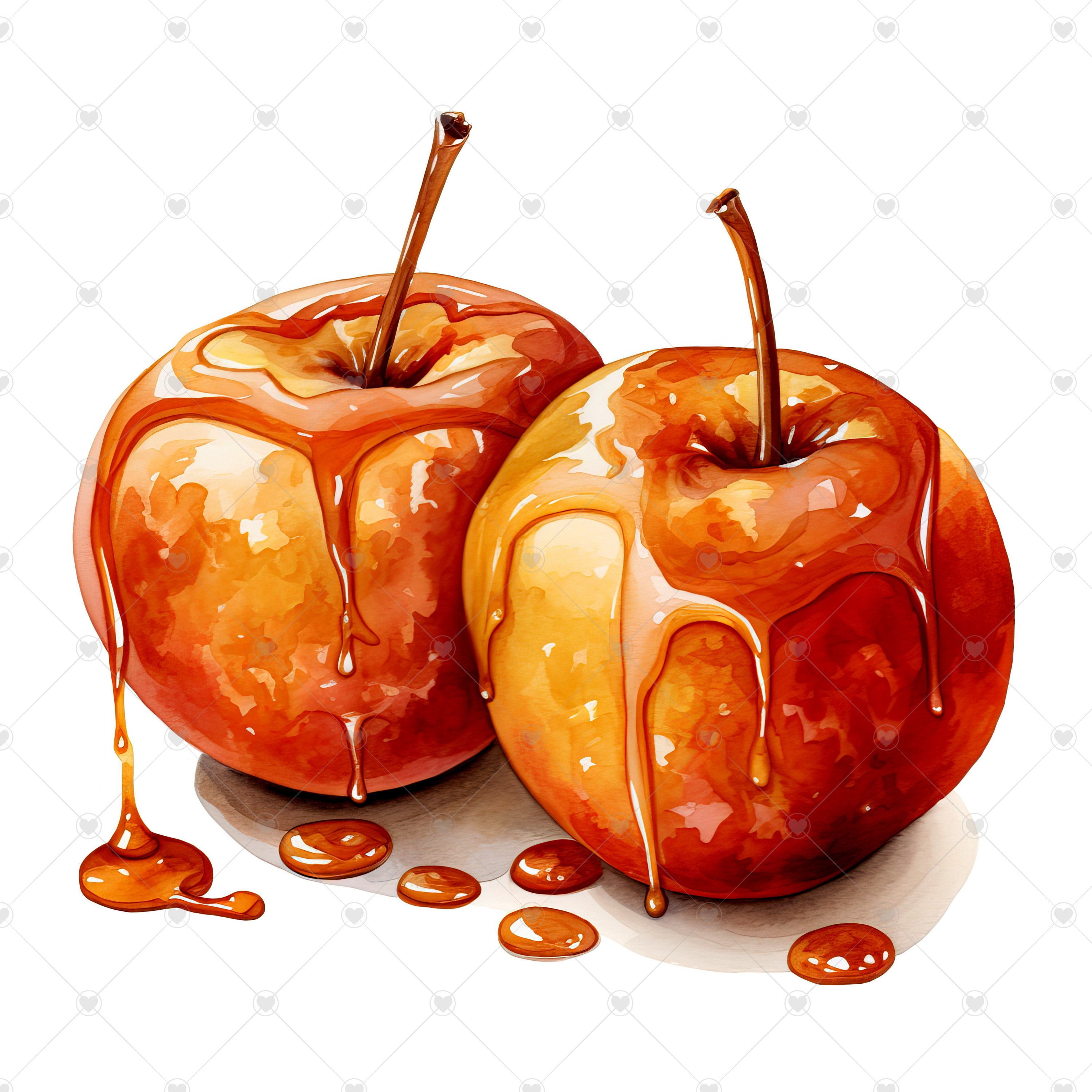 Caramel Apples Clipart Bundle 10 High Quality Watercolor - Etsy