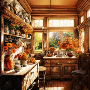 Rustic Autumn Kitchen Clipart Bundle- 10 High Quality Watercolor Jpgs ...