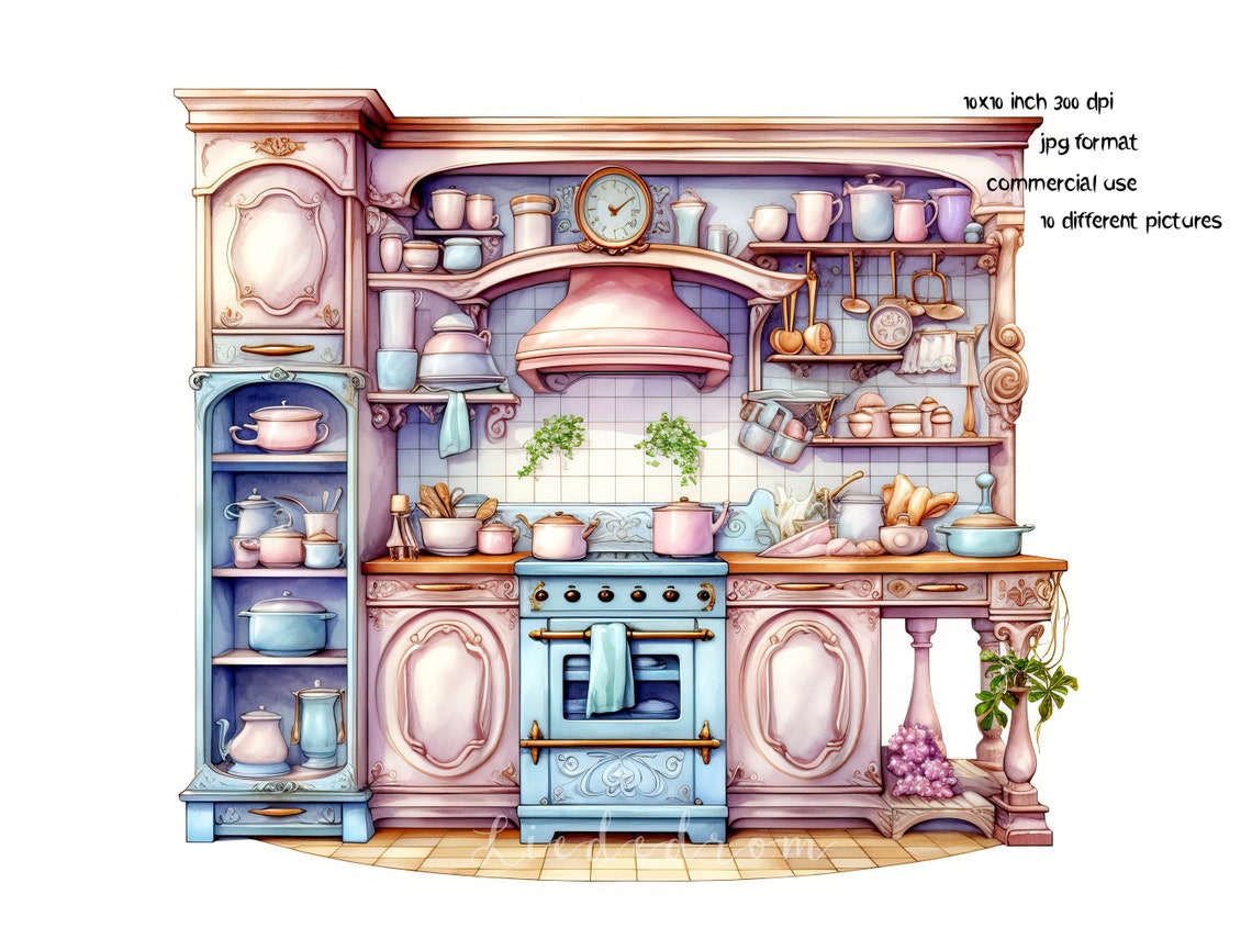 Princess' Kitchen Clipart Bundle 10 High Quality - Etsy