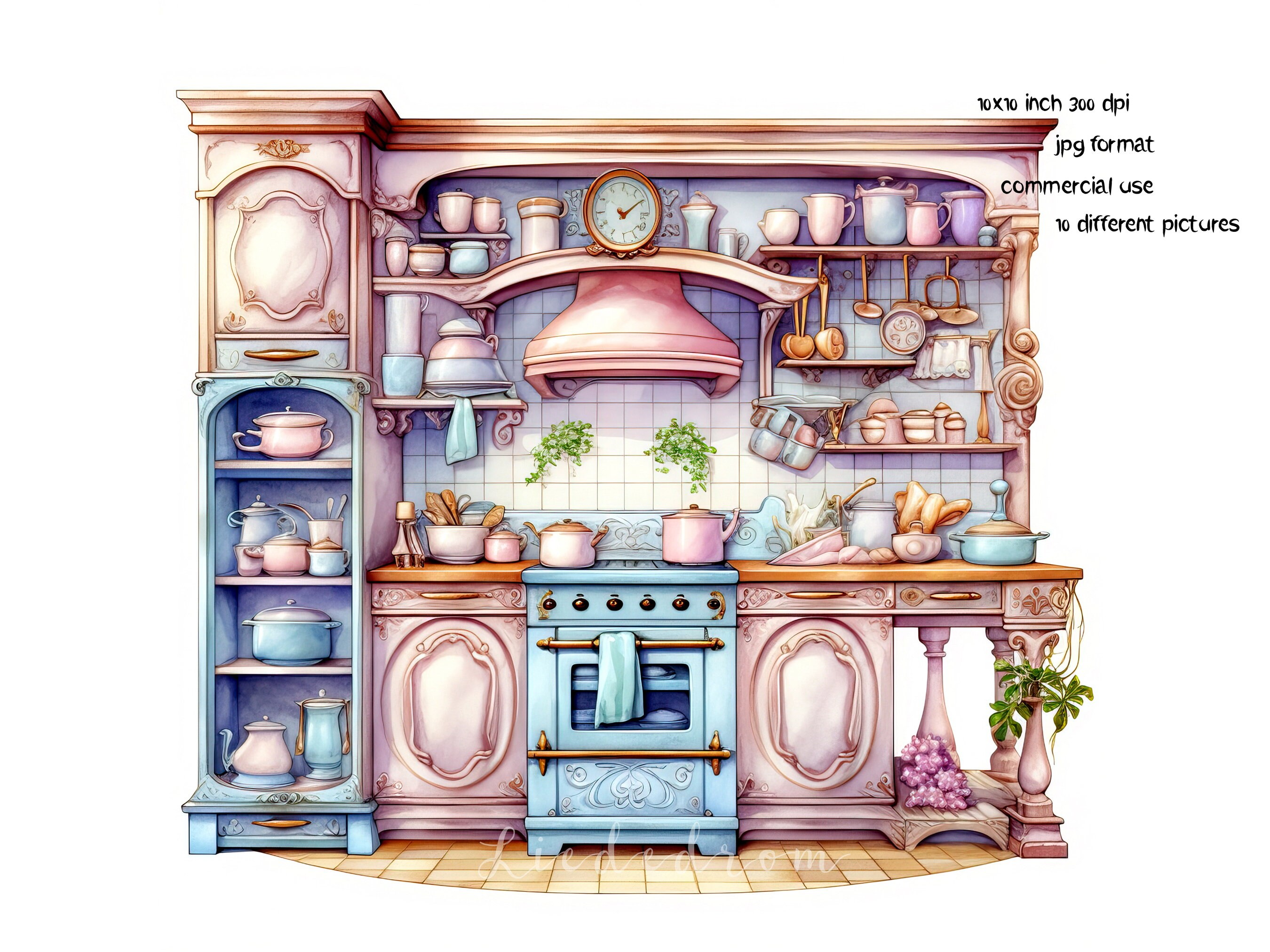 Princess' Kitchen Clipart Bundle 10 High Quality - Etsy