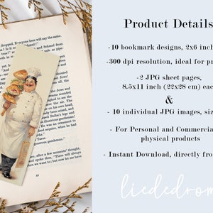10 Fat Chef Printable Bookmarks for Recipe Books Bookmark Sheets, 10 ...