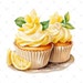 Lemon Cupcake Clipart Bundle 10 High Quality Watercolor Jpgs Dessert ...