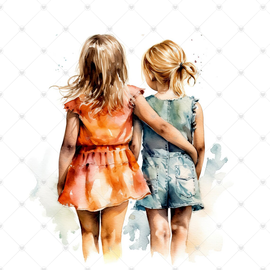 Little Girl Best Friends Clipart Bundle 10 High Quality - Etsy