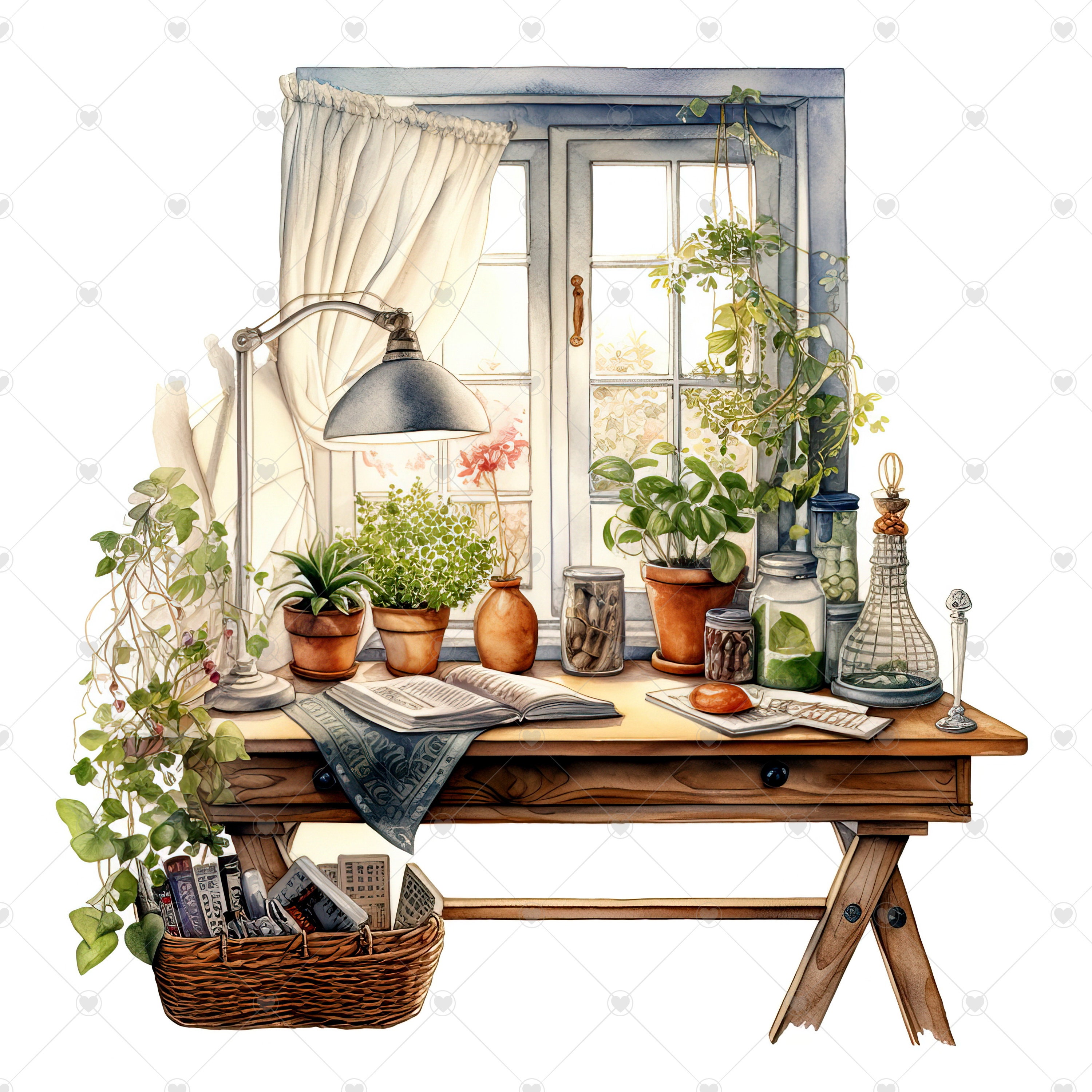 Bookworm's Cozy Cluttered Desk Clipart Bundle 10 High - Etsy Australia