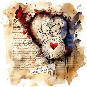 Vintage Love Letter With Ink Stains Clipart Bundle- 10 High Quality ...