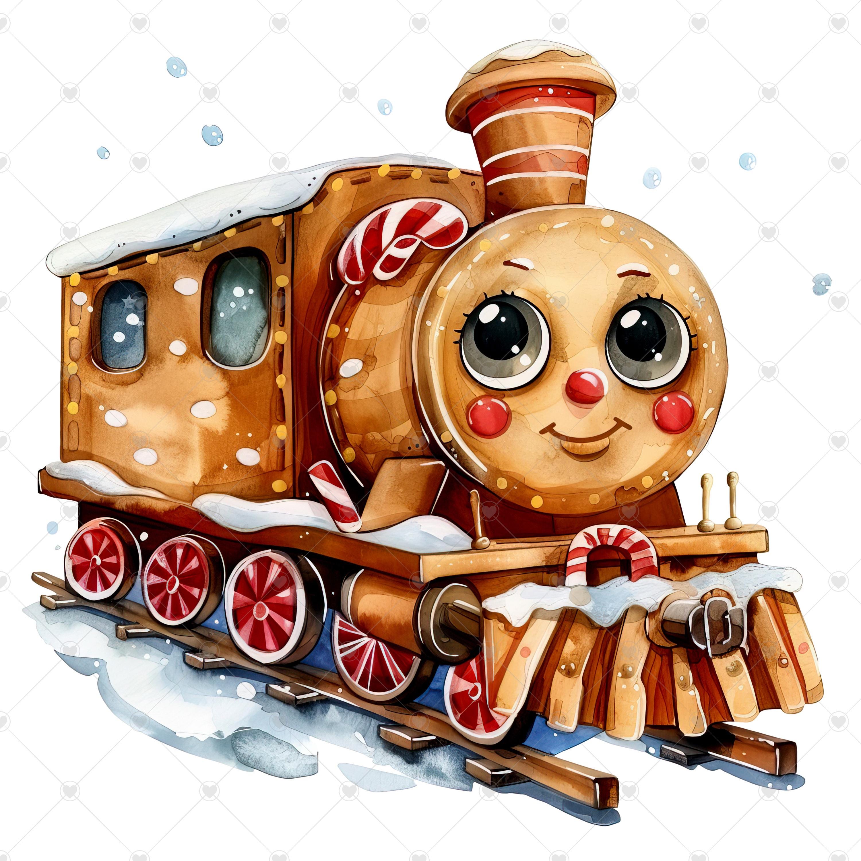 Smiling Gingerbread Train PNG Clipart Bundle- Digital Download - Etsy