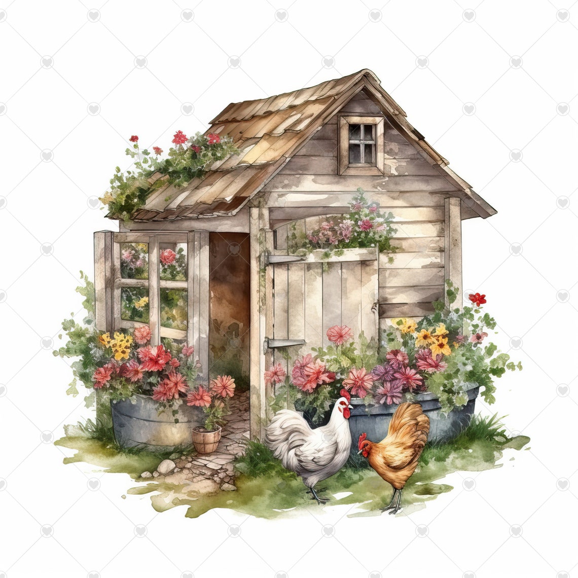 Hen House Chicken Coop Clipart Bundle 10 High Quality - Etsy