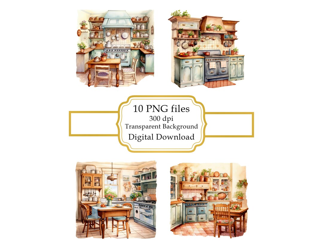 Grandma's Kitchen PNG Clipart Bundle- Digital Download - Etsy