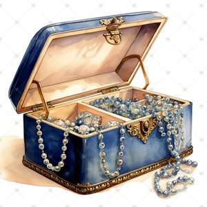 Open Ornate Vintage Jewelry Box Clipart Bundle- 10 High Quality ...