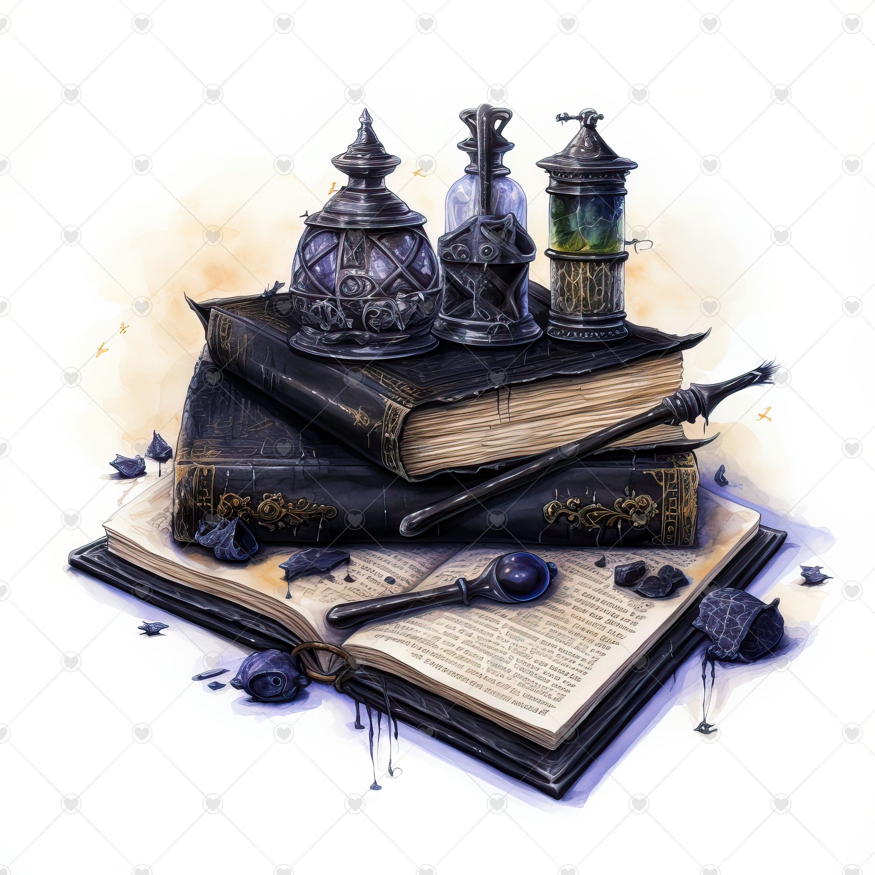 Dark Gothic Witch's Spellbook Clipart Bundle 10 High - Etsy