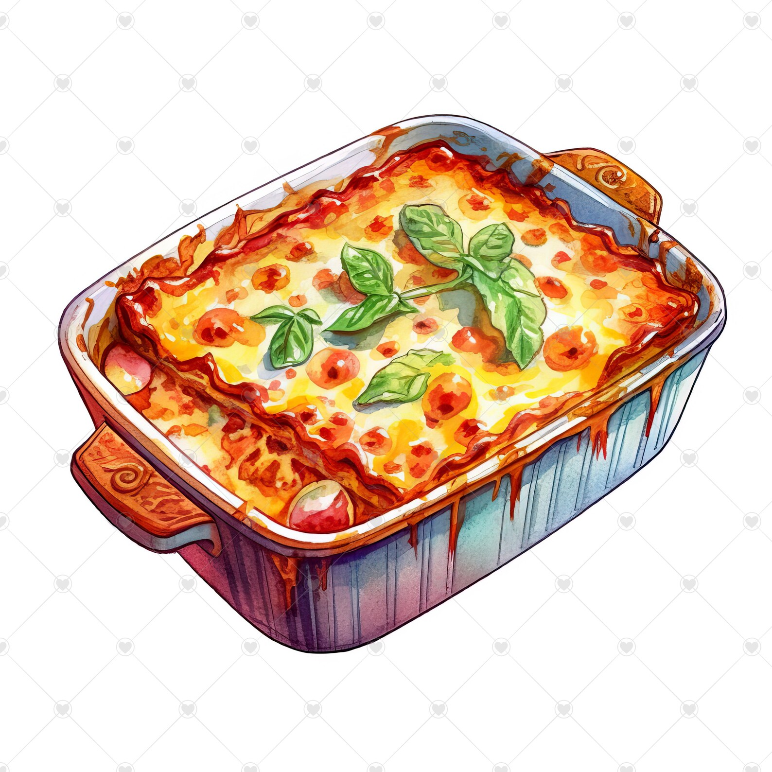 Lasagna Clipart Bundle 10 High Quality Watercolor S Etsy