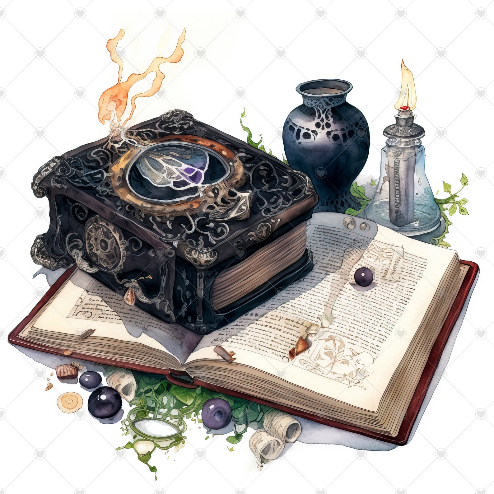 Dark Gothic Witch's Spellbook Clipart Bundle 10 High - Etsy