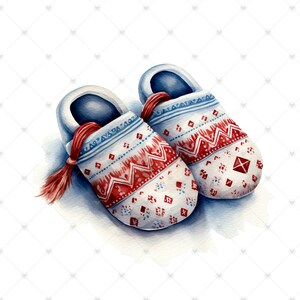 Pair of Christmas Knit Slippers Clipart Bundle- 10 High Quality ...