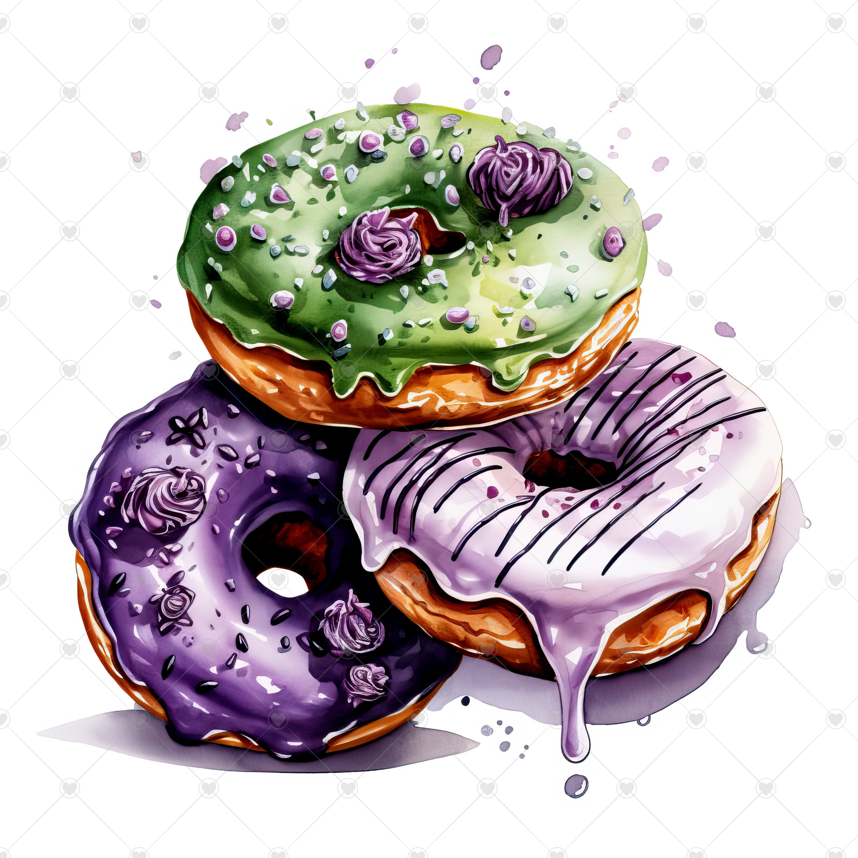 Halloween Donuts Clipart Bundle 10 High Quality Watercolor - Etsy