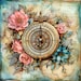 Shabby Chic Floral Compass With Map Clipart Bundle 10 High Quality ...