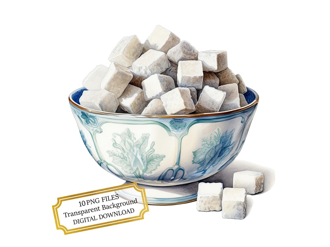 Vintage Sugar Cube Bowl PNG Clipart Bundle- Digital Download - Etsy