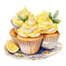 Lemon Cupcake Clipart Bundle 10 High Quality Watercolor Jpgs Dessert ...