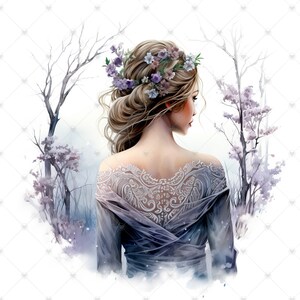 Back View of a Beautiful Princess Clipart Bundle- 10 High Quality ...