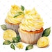 Lemon Cupcake Clipart Bundle 10 High Quality Watercolor Jpgs Dessert ...