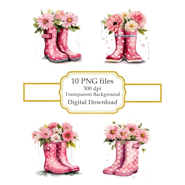 Rain Boots Clipart - Etsy