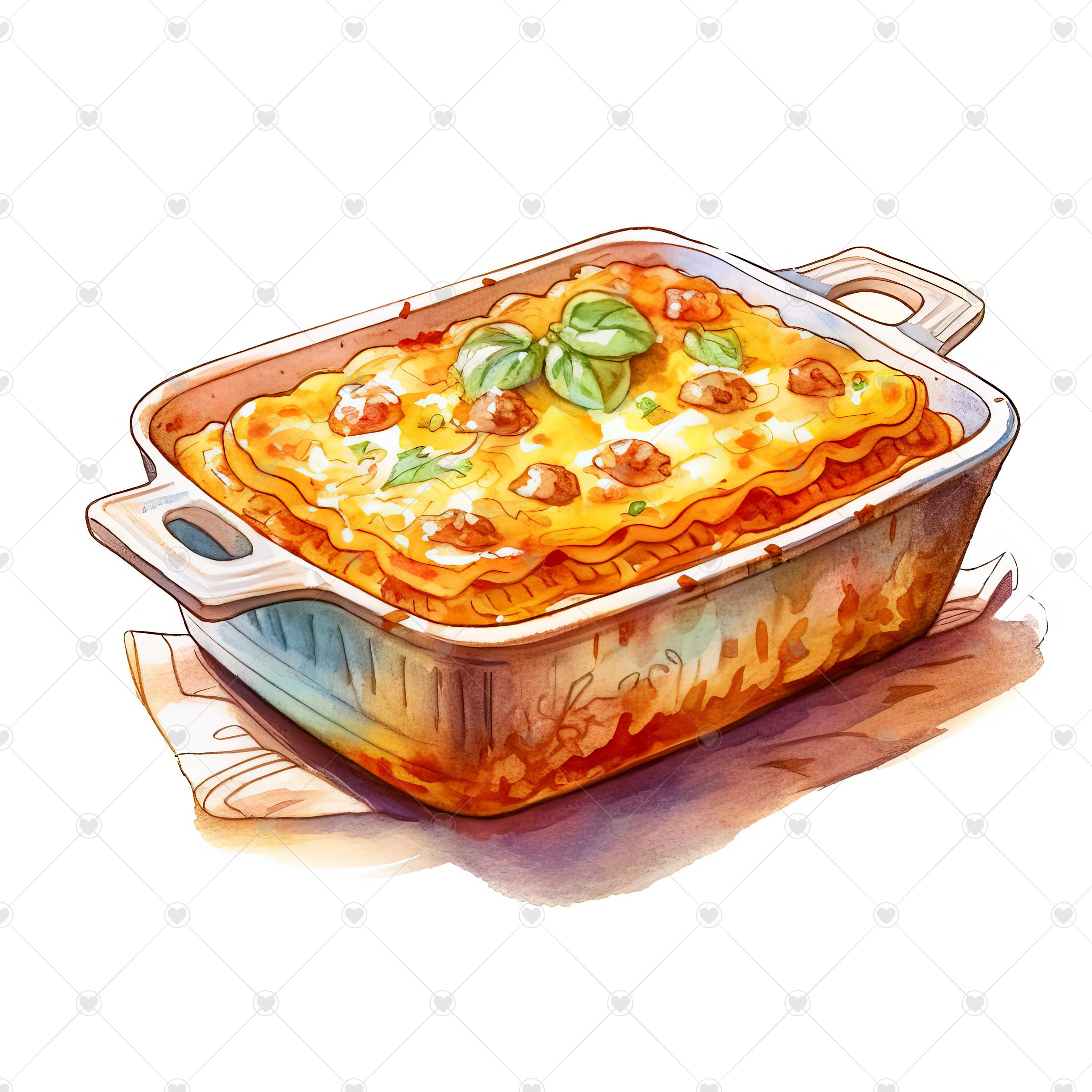 Lasagna Clipart Bundle 10 High Quality Watercolor S Etsy