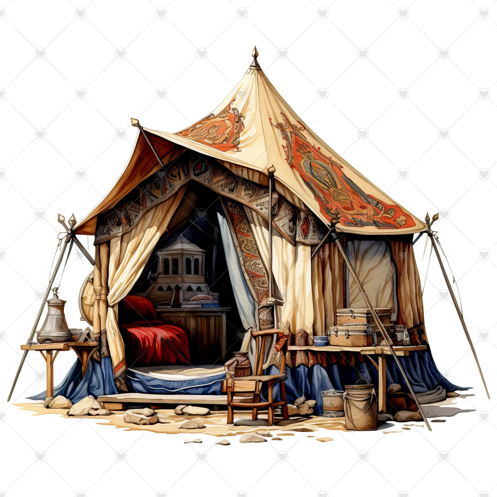 Camping Tent Clipart Bundle 10 High Quality Watercolor Jpgs - Etsy