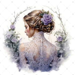 Back View of a Beautiful Princess Clipart Bundle- 10 High Quality ...