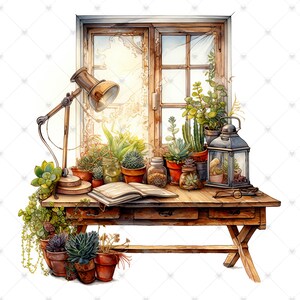 Bookworm's Cozy Cluttered Desk Clipart Bundle- 10 High Quality ...