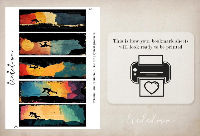 Rock Climber JPG Printable Bookmark Sheet Set- Digital Download - Etsy