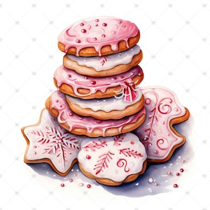 Christmas Cookies Clipart Bundle- 10 High Quality Watercolor Jpgs ...
