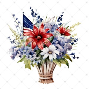 Independence Day Flower Bouquet Clipart Bundle- 10 High Quality ...