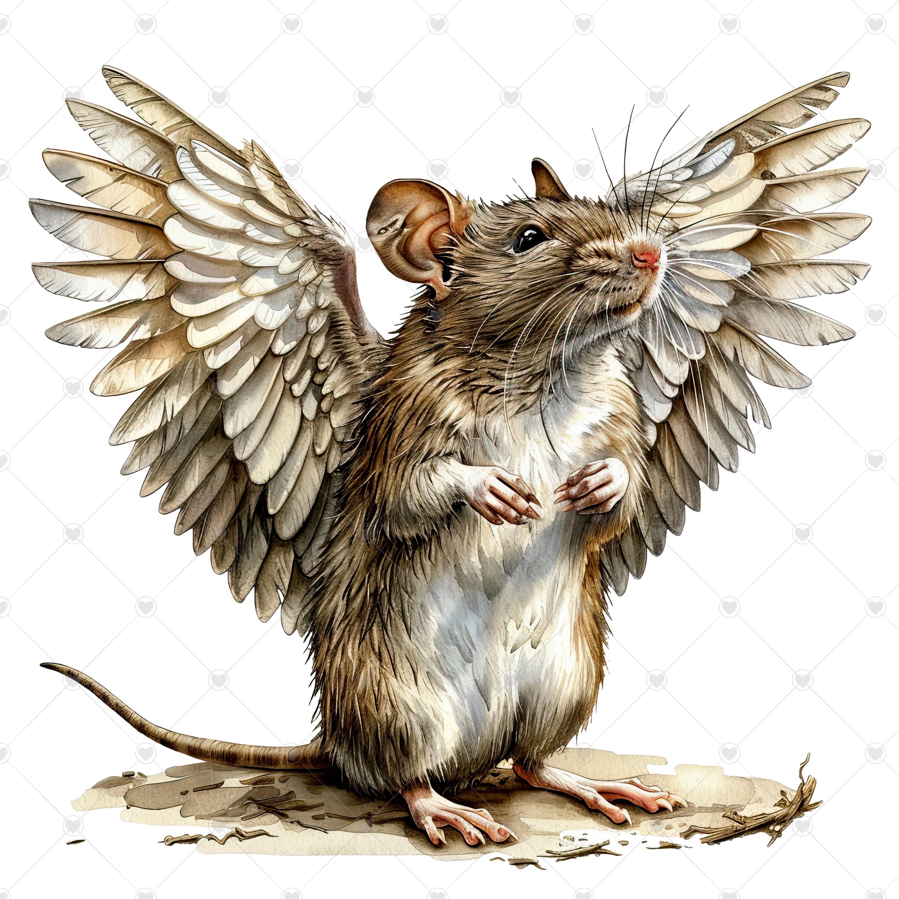 Rat With Angel Wings PNG Clipart Bundle- Digital Download - Etsy UK